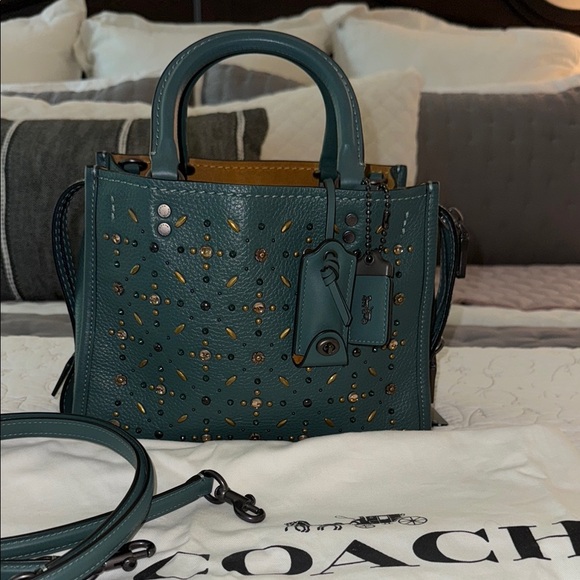 Coach | Bags | Coach 941 Rogue 25 Turquoise Prairie Rivets | Poshmark
